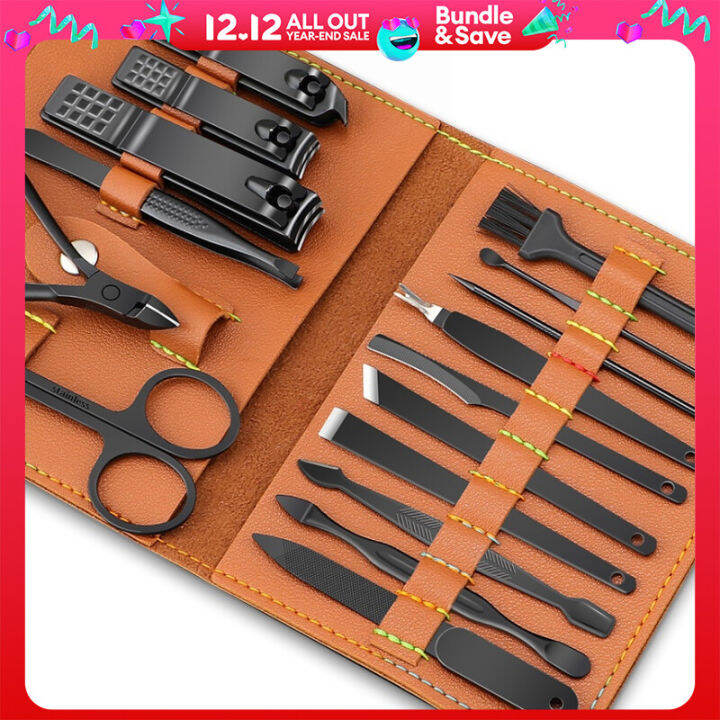 Professional Manicure Set 16 In 1 Full Function Kit Stainless Steel ...