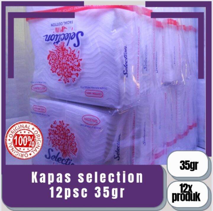 Kapas selection kotak 35g harga /Lusin 12psc. kapas pembersih wajah ...
