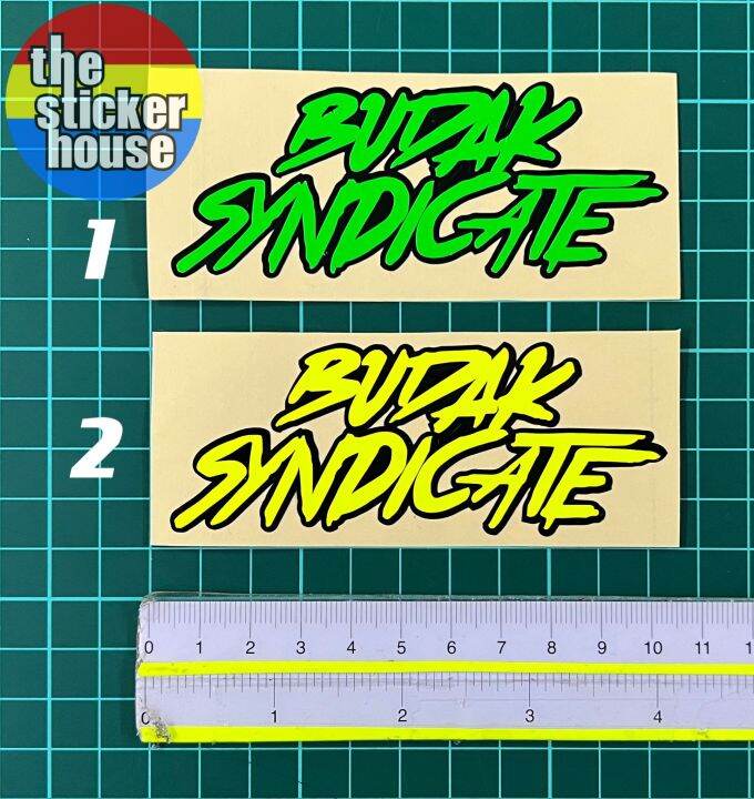 STIKER AYAT PERKATAAN ( BUDAK SYNDICATE ) YELLOW & GREEN FLORESCENT ...