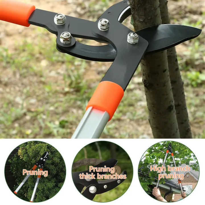 Heavy Duty Garden Retractable Scissors Telescopic Anvil Lopper 67-100cm ...