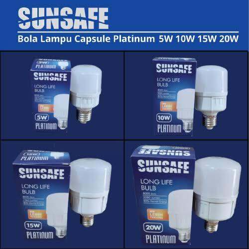 PAKET 100 PCS / 1 DUS Lampu SUNSAFE LED PLATINUM Kapsul Capsul 5W/10W ...