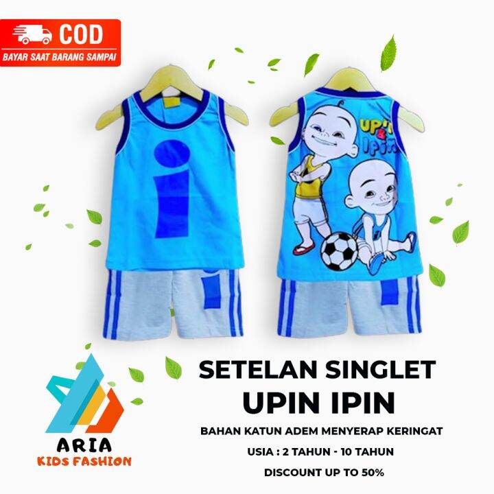 Baju Lekbong Upin Ipin Anak Laki Laki Singlet Terbaru Setelan Kaos ...