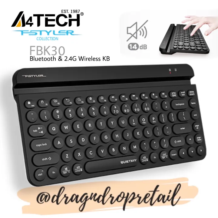 A4TECH FSTYLER FBK30 Bluetooth & 2.4GHz Wireless 86 Quiet Key Mini ...