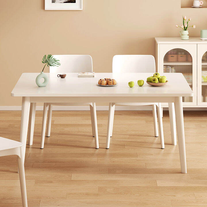 Cream Style Dining Table Household Small Apartment Minimalist Solid ...