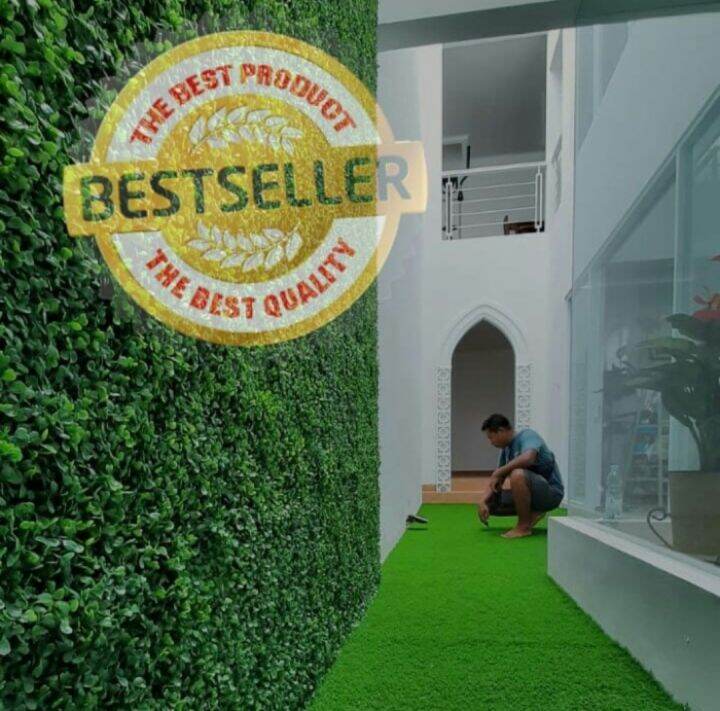 DAUN DOLAR PLASTIK/RUMPUT DINDING 40X60 CM/DAUN SINTETIS/HIASAN DINDING ...