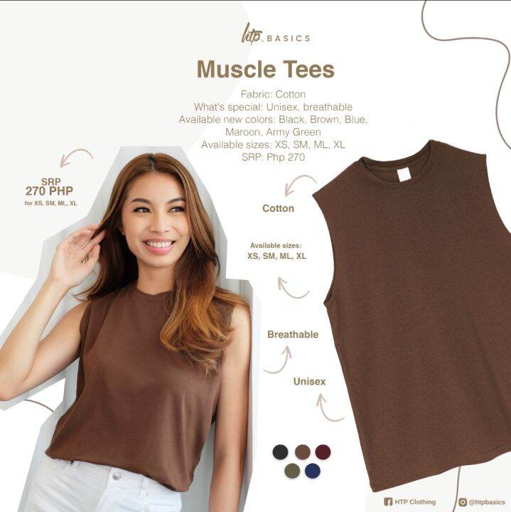 htp basics unisex muscle tees unisex cotton fabric 》breathable material ...