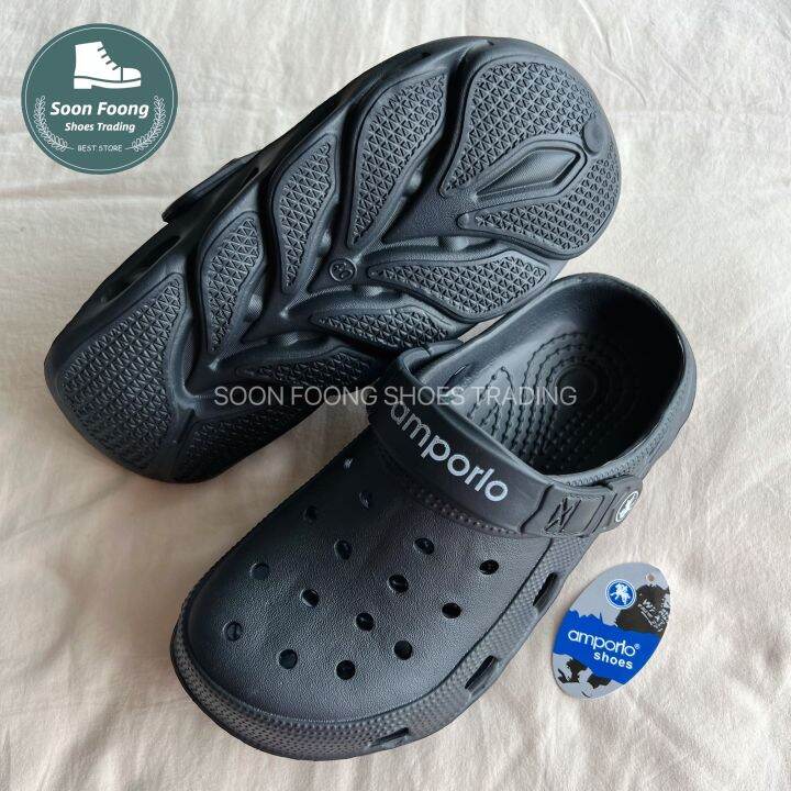 [Size40-45] Ready Stock Amporlo Men Clog/ Sandal Working Shoe With Hole ...