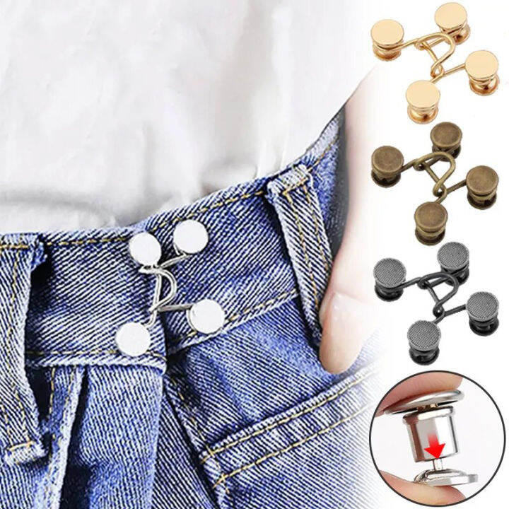 5Pcs/Set Jeans Waist Button Snap Adjustable Detachable Metal Belt ...