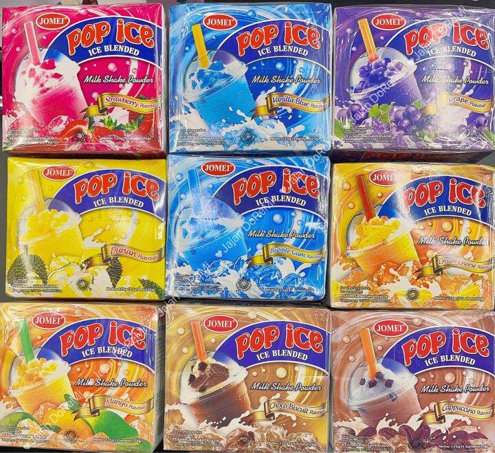 POP ICE MANGO/STRAWBERRY/VANILLA BLUE/GRAPE/DURIAN/BUBBLE GUM/CREAM ...