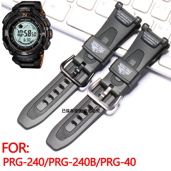 อุปกรณ์เสริมนาฬิกา Casio Protrek Prg-240/240T/40 /40T สายรัดข้อมือยางสายนาฬิกาข้อมือสำหรับผู้ชาย ...