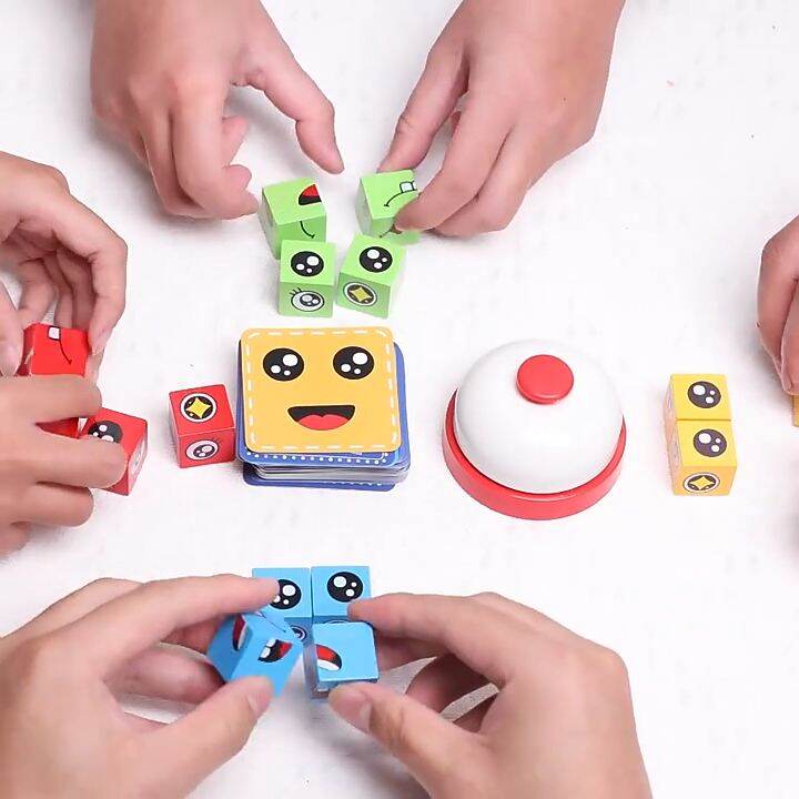 Kids Face Change Cube Game Montessori Expression Puzzle Building Blocks ... Kids Face Change Cube Game Montessori Expression Puzzle Building Blocks ...