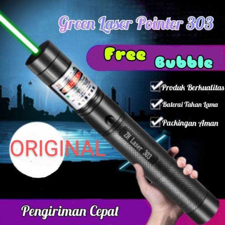 original senter green laser pointer 303 cahaya sinar hijau Compact and ...