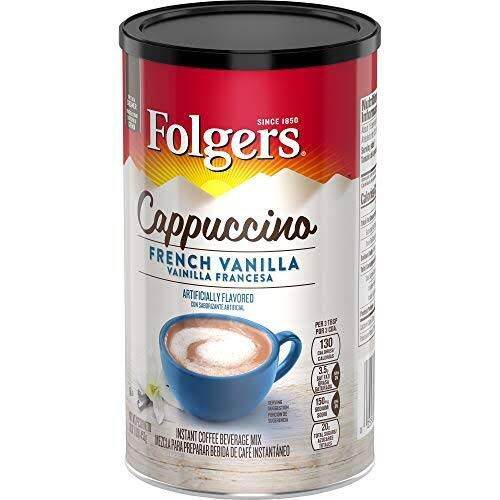 Folgers Cappuccino French Vanilla Instant Coffee Beverage Mix 453g ...