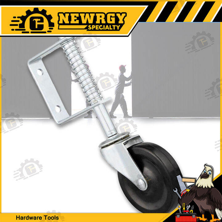 4" Rubber Gate Wheel Spring Loaded Swivel Caster Heavy Duty 220lbs Load ...