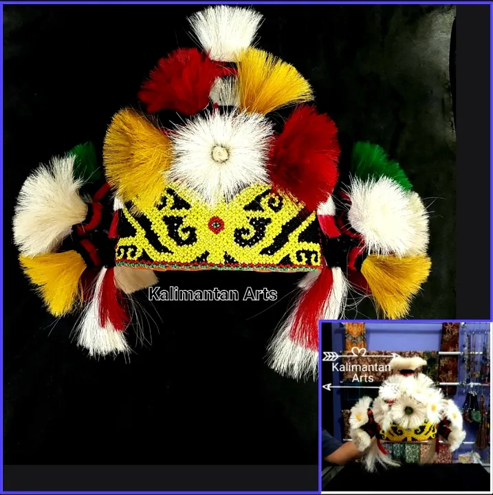 Topi Dayak / Hiasan Kepala Dayak / Bluko Dayak Kenyah Wanita Dewasa ...