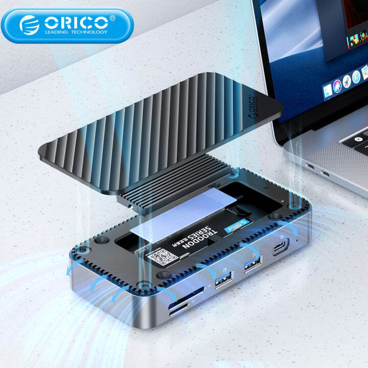 ORICO 10-In-1กล่องใส่ SSD M.2แท่นเสียบ USB ฮาร์ดไดรฟ์กล่องเก็บของ RJ45 ...