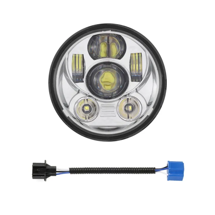 【Headlight】Round Headlight 5-3/4" LED Projector Headlight Universal 5. ...