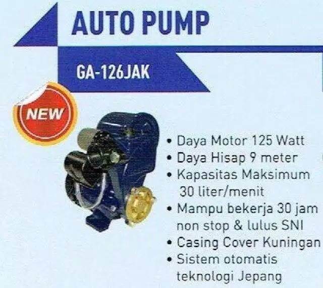 Pompa air Listrik otomatis Sumur Dangkal Panasonic GA-126 JAK | Lazada ...
