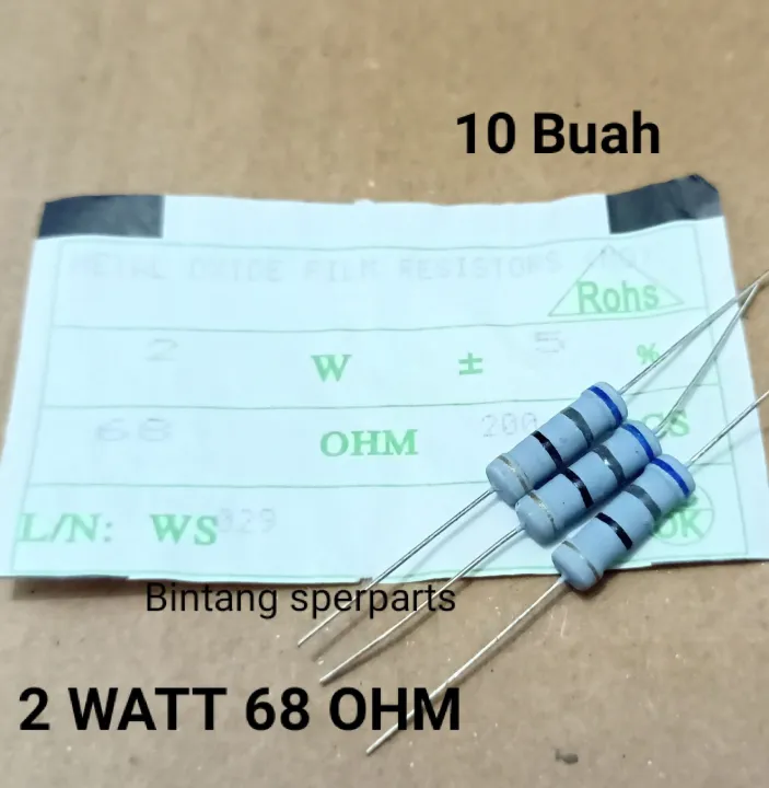 (10 BUAH) RESISTOR 2W 68 OHM 5% RESISTOR 2WATT 68 OHM RESISTOR 2 WATT 68 OHM | Lazada Indonesia