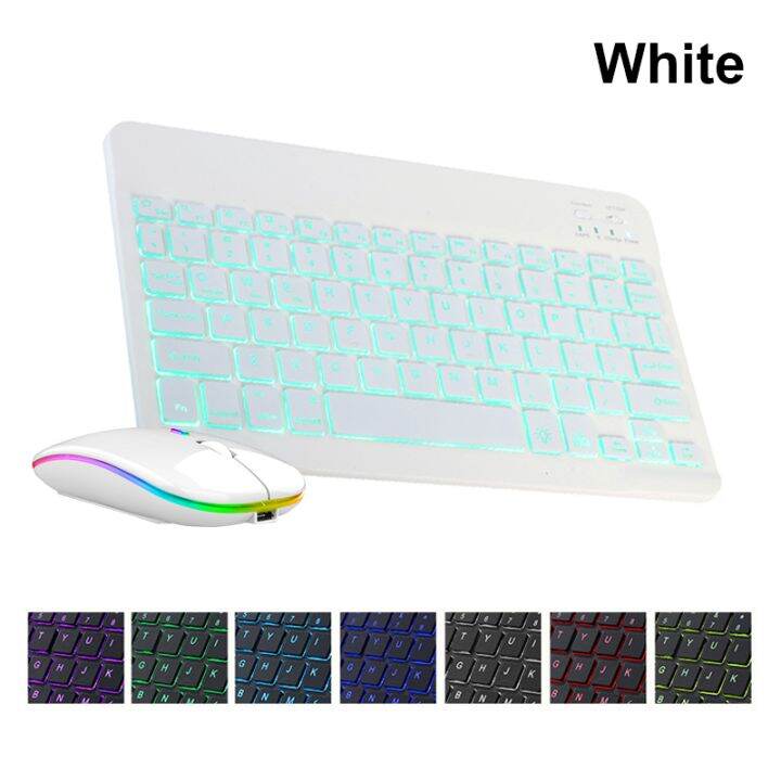 10inch RGB Wireless Bluetooth Keyboard and Mouse Combo for iPad, Tablet ...
