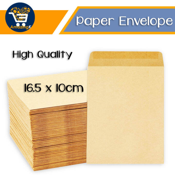 AMK 1PC Paper Envelope 16.5cm X 10cm 1PC Brown Colour Postcard Sampul ...