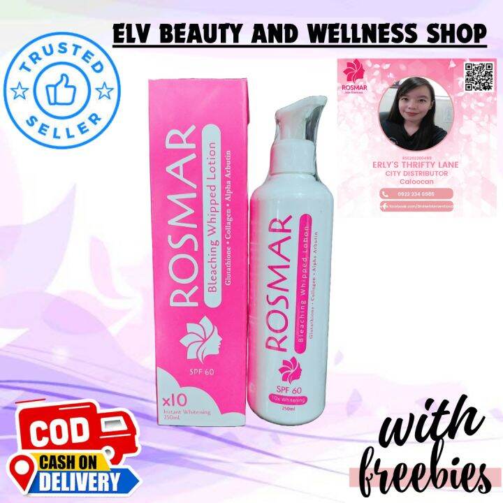 Rosmar Bleaching Whipped Lotion x10 Instant Whitening and SPF60 (250ml ...