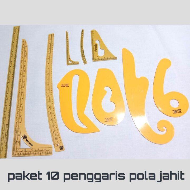 penggaris pola jahit 1 set lengkap komplit murah isi 10 jenis / mistar / jidar / penggaris pola ...