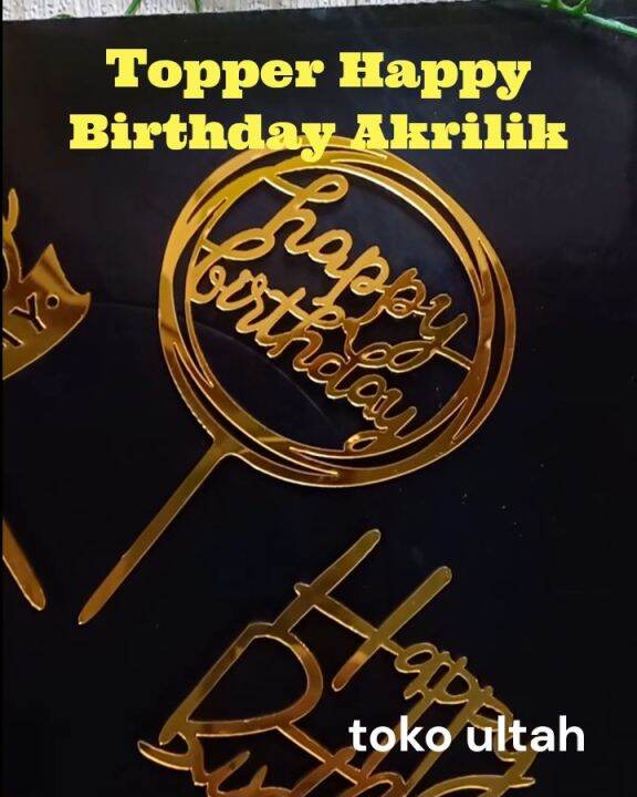 Toper HBD Akrilik untuk Hiasan Kue Ulang Tahun (Acrylic Happy Birthday Cake Topper) | Lazada ...