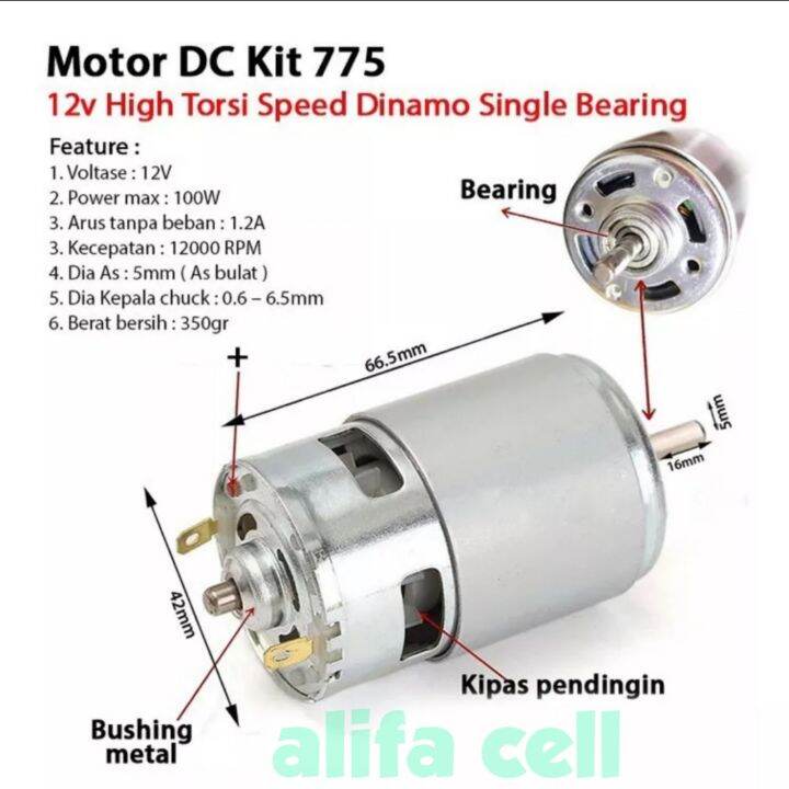 Dinamo DC LS 775 motor DC 775 dinamo bor gerinda impact pompa air ...