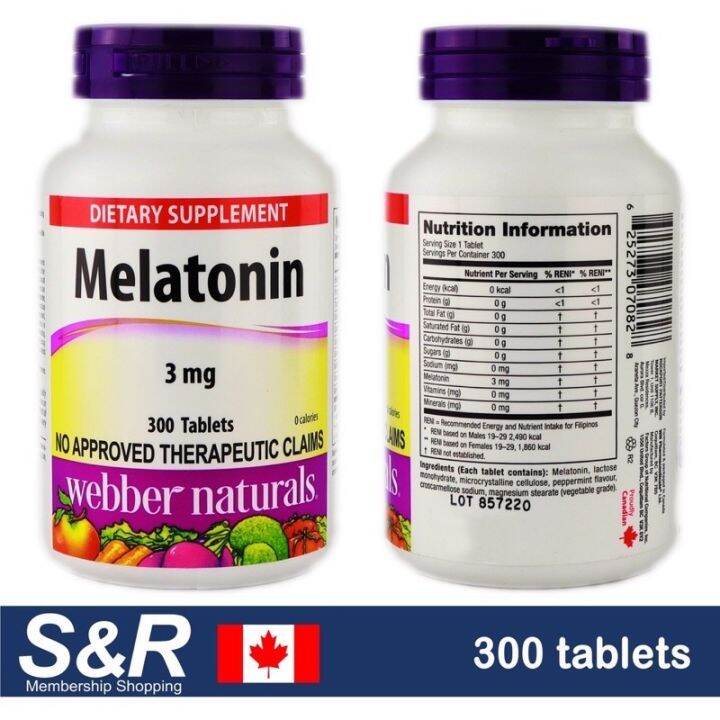 Webber Melatonin 3mg 300 Tablets | Lazada PH