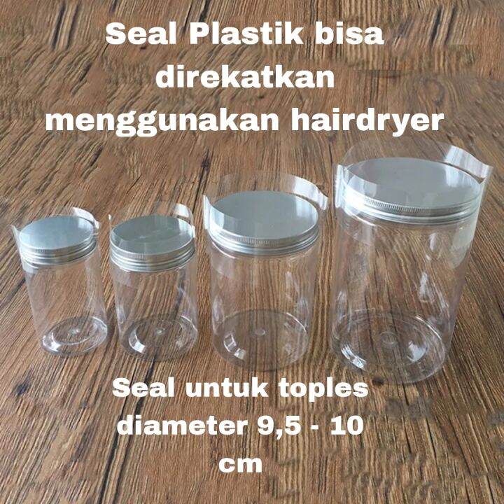 SEGEL SEAL PLASTIK POLOS TRANSPARAN DIAMETER 9,5 CM- 10 CM PVC SHRINK BENING TUTUP PLASTIC ...
