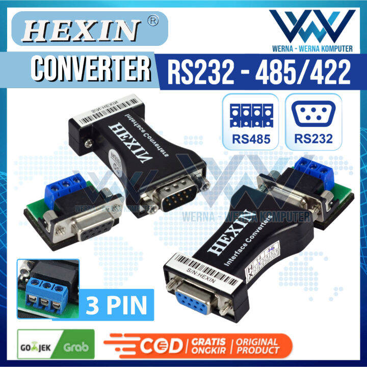 HEXIN RS232 to RS485 Serial Port Data Interface Adapter 3 Pin / DB9 | Lazada Indonesia