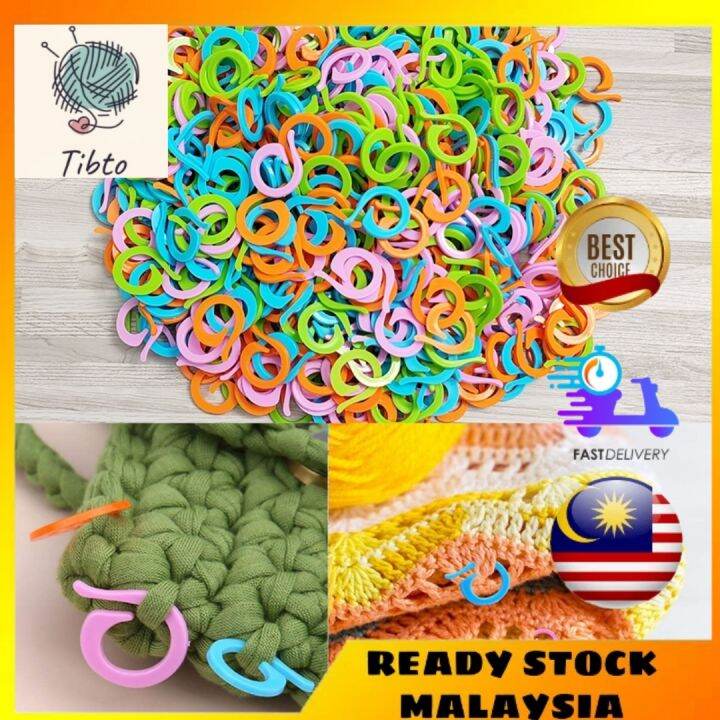 Tanda Benang Bulat Colorful Spiral Circle Crochet Knit Stitch Marker ...