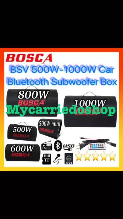 Bosca BSV-500W 600W 800W 1000W Car Subwoofer Box Portable ,with ...