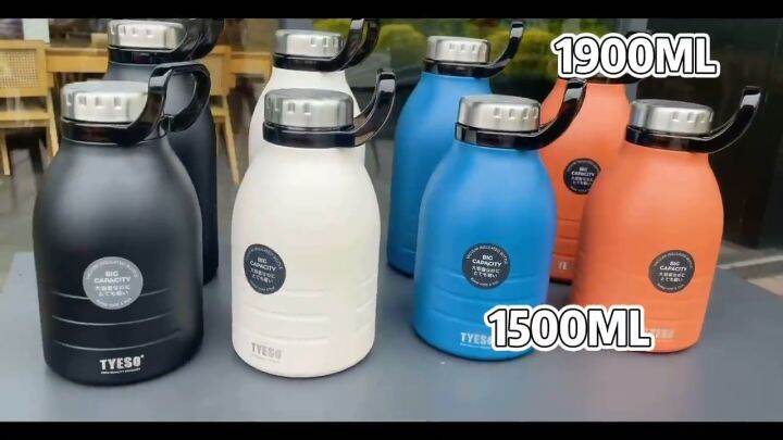 Tyeso Large Capacity Tumbler 1500ML 1900ML Stainless Steel Insulated Vacuum Thermos Sport Water ...