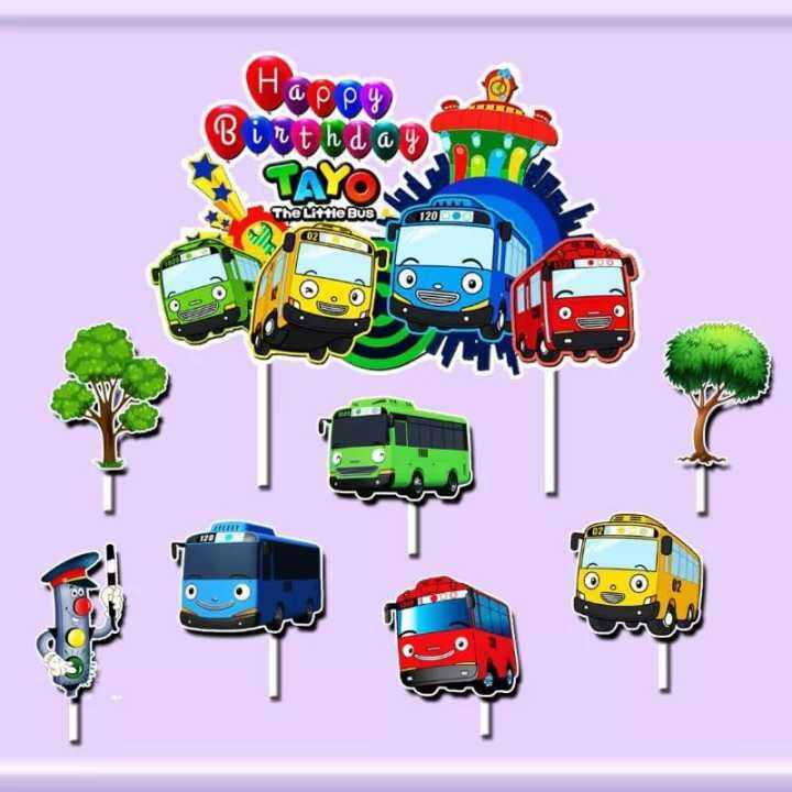 cake topper hiasan kue ulang tahun motif karakter tayo | Lazada Indonesia