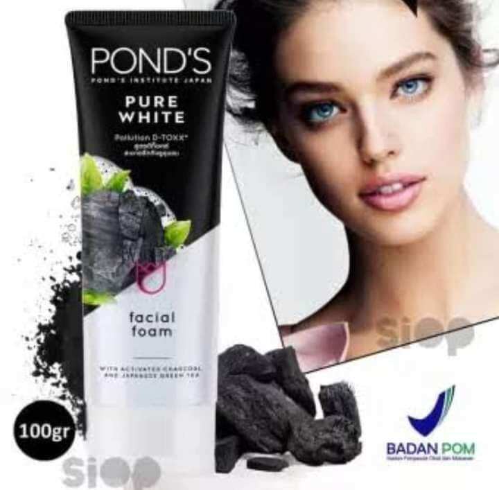 POND'S PURE WHITE FACIAL FOAM BLACK BEAUTY JAPANESE GREEN TEA 💯 ...