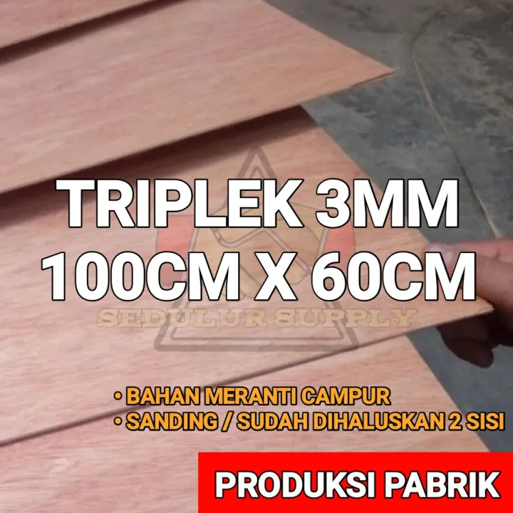 PAPAN KAYU TRIPLEK / MULTIPLEK 3MM MERANTI CAMPUR UKURAN 100 x 50 cm ...