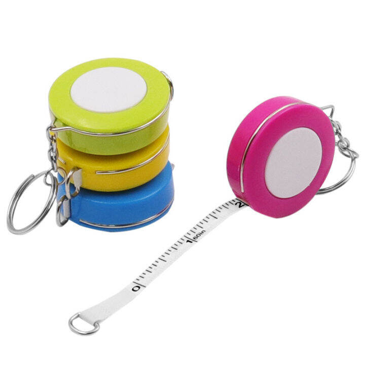 (Ready Stock)Candy-colored round tape measure with keychain three ...