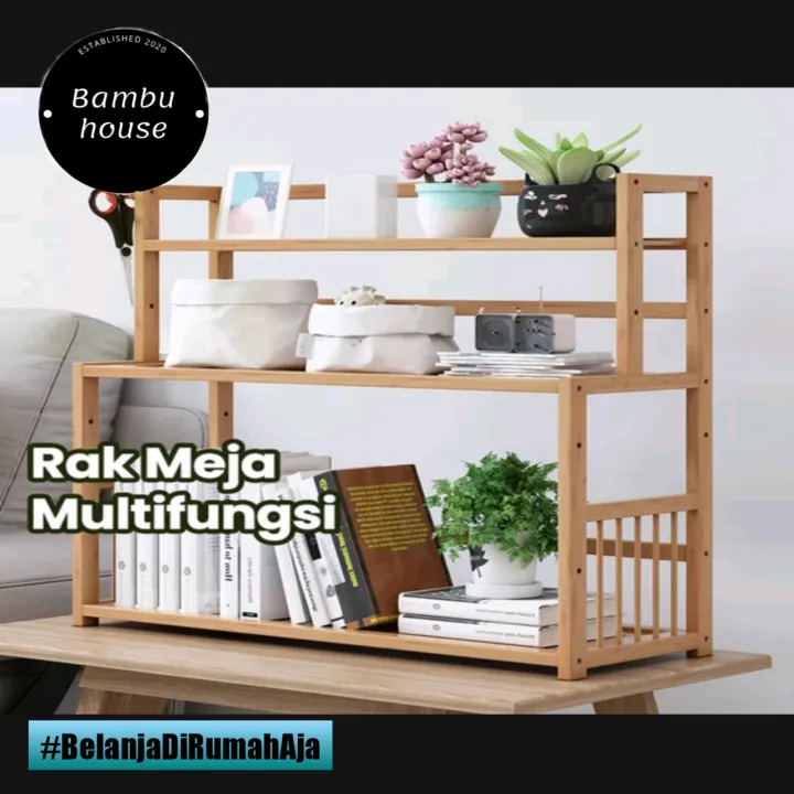 RAK MEJA KAYU MULTIFUNGSI | RAK BUKU | RAK MEJA KANTOR | RAK HIASAN ...