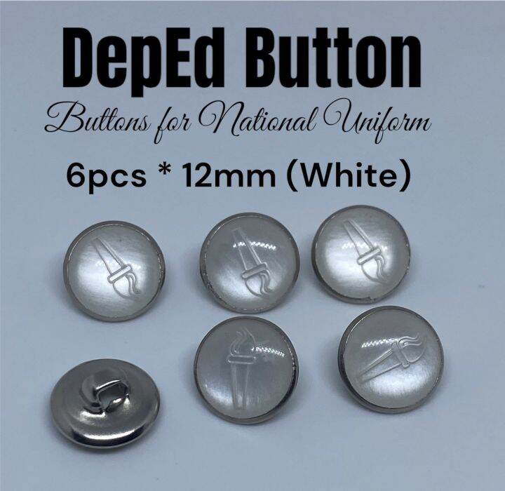 [6pcs] DepEd Uniform Buttons With Torch Logo Teachers Uniform DepEd ...