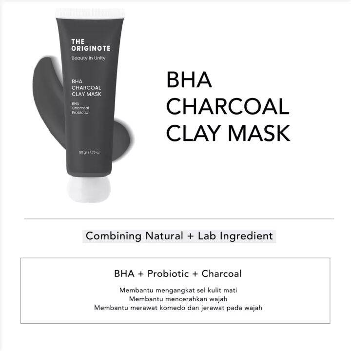 Masker Wajah The Originote BHA Charcoal Clay Mask Original BPOM - Share ...