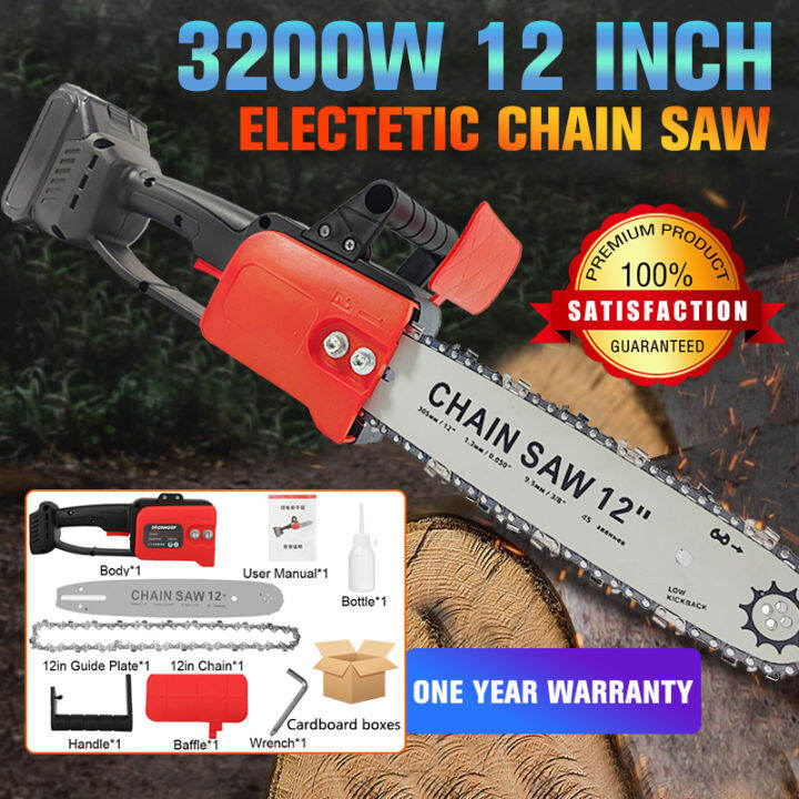 12 inch Chainsaw Cordless Electric Chainsaw Battery Rechargeable ...