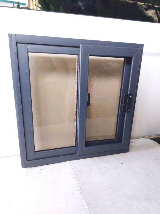 sliding window with screen 60cm × 60cm matte gray( new aluminium color ...