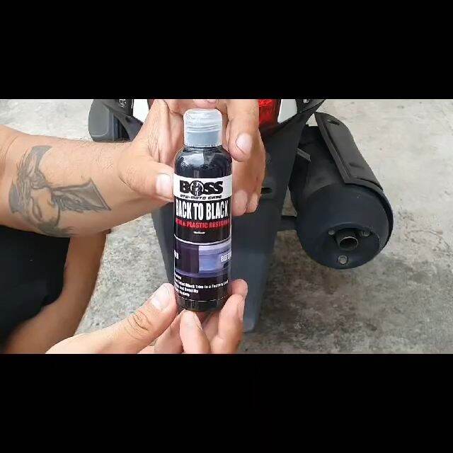 BOSS BACK TO BLACK PLASTIC TRIM POLISH RESTORER 100ml LIBRE SPONGE ...