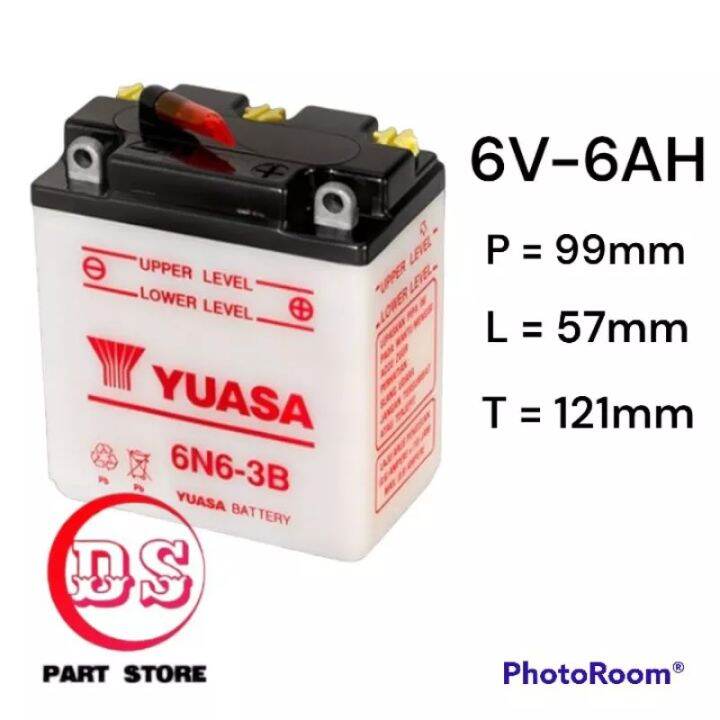 AKI ACCU YUASA 6N6-3B 6V-6AH ( BASAH ) 6 VOLT - 6 AMPERE ( CB 100 / CB 125 / GL 100 / GL 125 ...