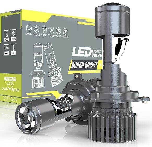 H4 Led Mini Projector Automobiles Bulb 75W Conversion Kit Hi/Lo Beam ...