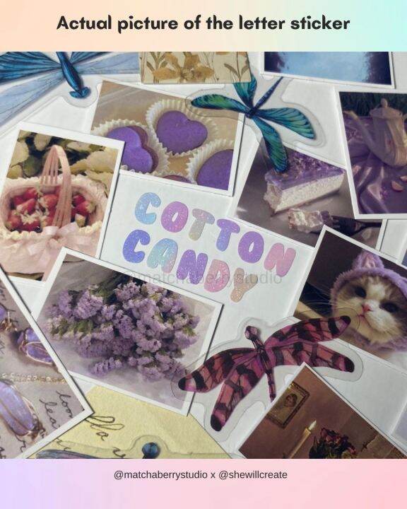 matchaberrystudio Cotton Candy Letter Stickers | Lazada PH