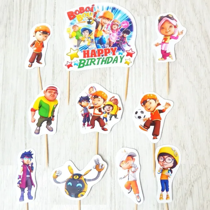 Boboiboy Birthday Cake Topper 1 set isi 10 pc | Lazada Indonesia