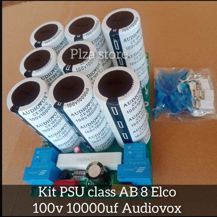 Kit PSU 8 elco 100v 10000uf audiovox Lengkap softstar+Protector speaker ...
